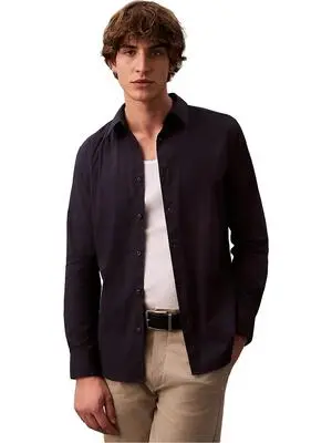 Calvin Klein Slim Stretch Button-down Shirt - Dark Sapphire