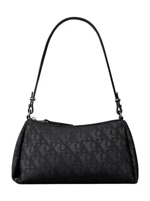 Calvin Klein Calvin Klein Pleat Monogram Logo Shoulder Bag Black