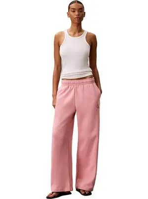 Calvin Klein Fleece Wide Leg Sweatpants - Soft Berry
