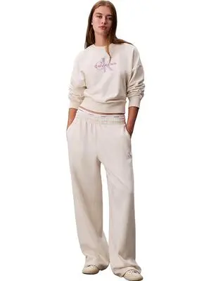 Calvin Klein Calvin Klein Jeans Fleece Wide Leg Sweatpants Tofu