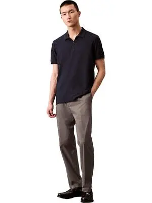 Calvin Klein Tech Pique Zip Polo Shirt - Dark Sapphire