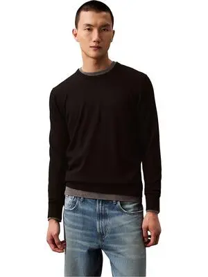 Calvin Klein Merino Blend Crewneck Sweater - Black