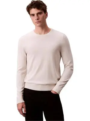 Calvin Klein Merino Blend Crewneck Sweater - Chalk