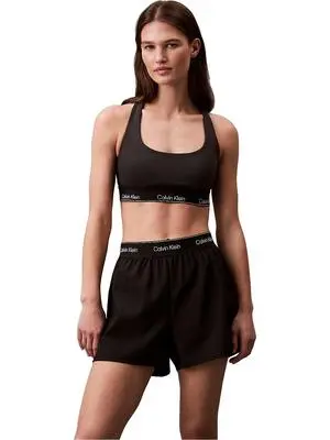 Calvin Klein Modern Sport Racerback Medium Impact Sports Bra - Black