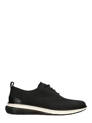 Cole Haan Zerøgrand Wingtip Stitchlite Knitted Oxford Shoes - Black
