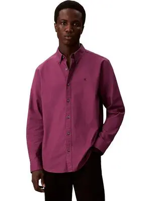 Calvin Klein Solid Oxford Classic Button-down Shirt Dutchess Plum