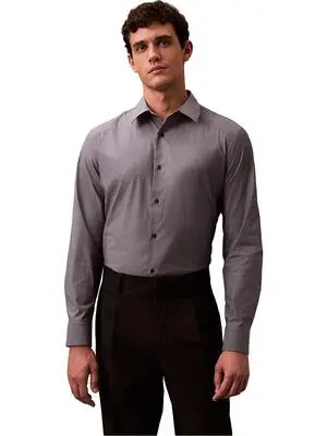 Calvin Klein Solid Oxford Classic Button-down Shirt Ebony