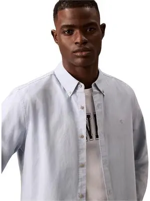 Calvin Klein Solid Oxford Classic Button-down Shirt - Niagara Mist