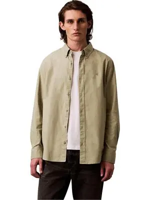Calvin Klein Solid Oxford Classic Button-down Shirt Tea