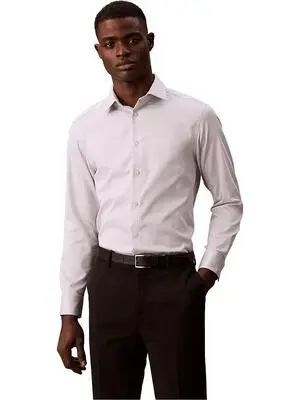 Calvin Klein Calvin Klein Steel Solid Slim Fit Button-down Shirt Grey