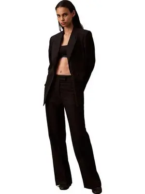 Calvin Klein Calvin Klein Wool Gabardine Blend Flared Trousers Black Beauty