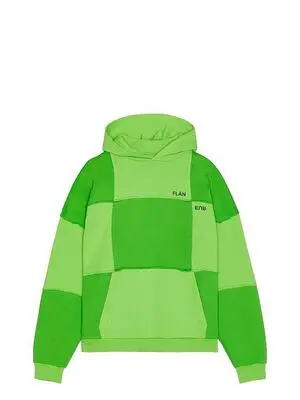 FLANEUR Cut & Sew Hoodie - Neon Green