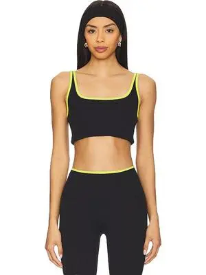 Splits59 Cait Rigor Sports Bra In Black - Black & Chartreuse