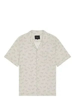Rails Moreno Button Down Camp Shirt In Grey - Stallion Parchment Indigo