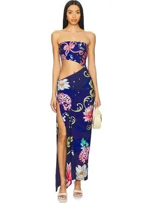 Agua Bendita X Gwen Maxi Dress - Navy Multi