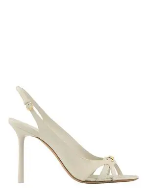 FERRAGAMO 95mm Vara Buckle Slingback Pumps - White