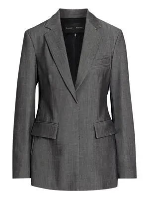 Proenza Schouler Wool-blend Twill Blazer - Dark Gray