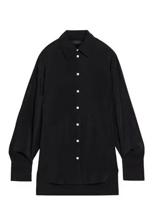Proenza Schouler Ida Satin-Crepe Shirt Black