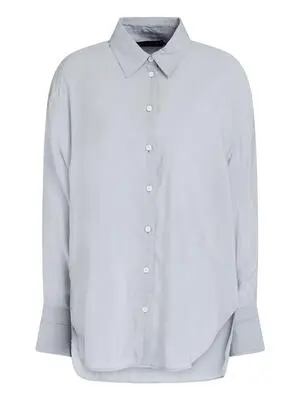 Proenza Schouler Ida Satin-Crepe Shirt Sky Blue