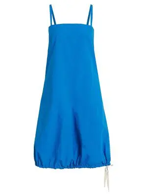 Proenza Schouler Emilia Crinkled Cotton-blend Poplin Dress - Azure
