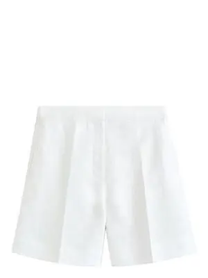 Cos Tailored Elasticated Linen Shorts - White