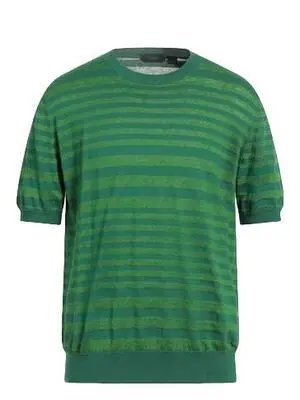 ZANONE Cotton Linen Striped Sweater - Green