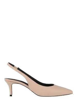 Emporio Armani Leather Slingback Pumps - Beige