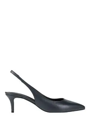 Emporio Armani Leather Slingback Pumps - Navy