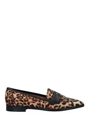 POLLINI Leopard-print Loafers - Beige