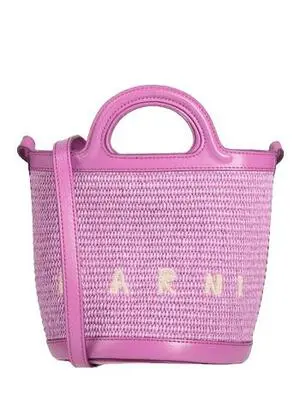Marni Handbag In Cotton, Polyamide And Leather - Purple