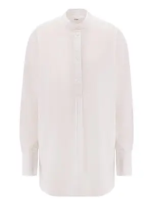 TOTEME Stand Collar Organic Cotton Shirt - White