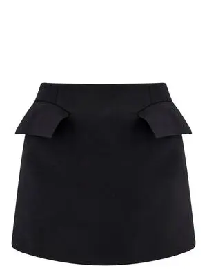 Alexander McQueen Mini Skirt In Wool - Black