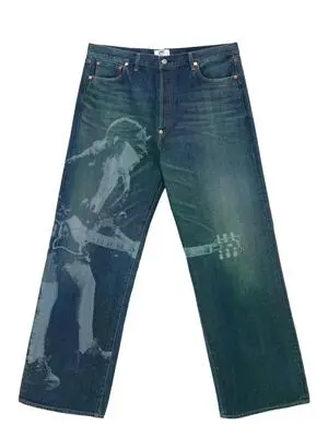 Junya Watanabe Printed Jeans - Blue