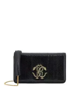 Roberto Cavalli Mirror Snake-plaque Crossbody Bag - Black