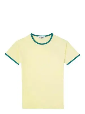 Sunnei Contrast-trim T-shirt - Yellow