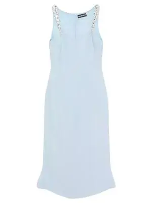 David Koma Crystal Claw-embroidered Flounce Dress - Blue