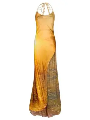 Roberto Cavalli Sunset-print Maxi Dress - Yellow