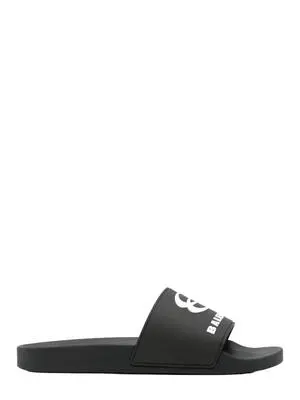 Balenciaga Balenciaga Logo-Embroidered Pool Slides Black