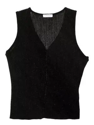 Majestic Filatures Fine-knit Vest - Black