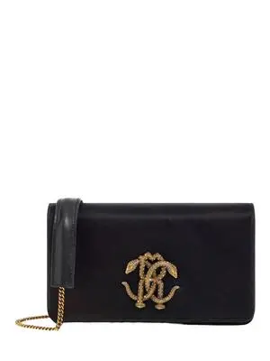 Roberto Cavalli Snake-plaque Crossbody Bag - Black