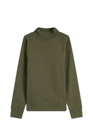 MARGARET HOWELL Zip Neck Lightweight Sweatshirt - Uniform Green