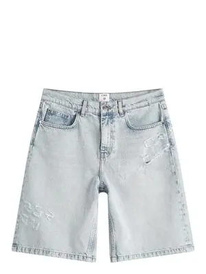Casablanca Graffiti Denim Shorts - Mid Wash