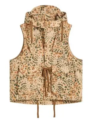 Engineered Garments Field Vest - Brown Leopard Print
