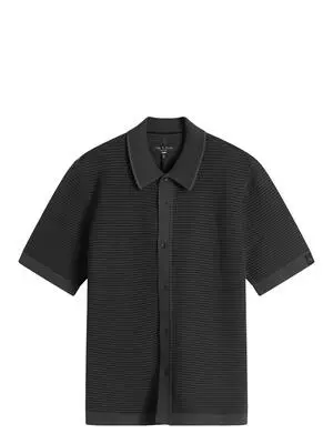 Rag & Bone Harvey Jacquard Stripe Shirt - Washed Black