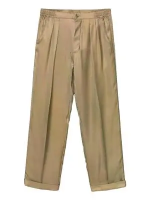 TOM FORD Silk Twill Trousers - Green