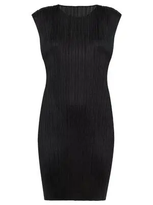 Issey Miyake Pleated Mini Dress - Black