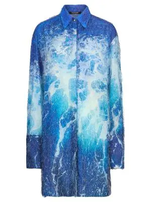 Roberto Cavalli Patterned Jacquard Shirt Dress - Blue