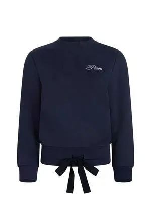Patou Logo-embroidered Organic Cotton Sweatshirt - Blue