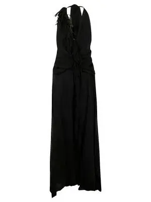 Blumarine Halterneck Maxi Dress - Black
