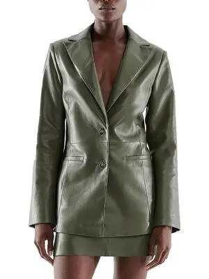 AS By DF Dallas Recycled Leather Blazer - Military Green
